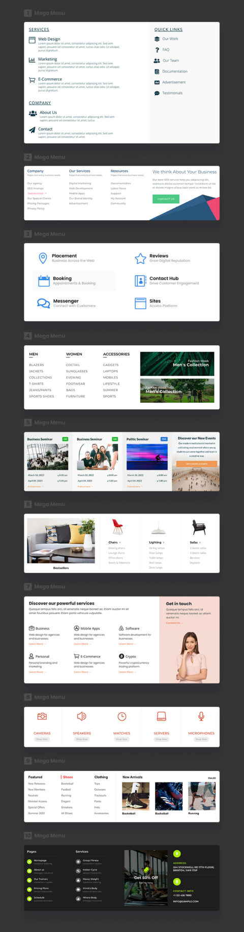 Download A FREE Mega Menu UI Kit for Divi