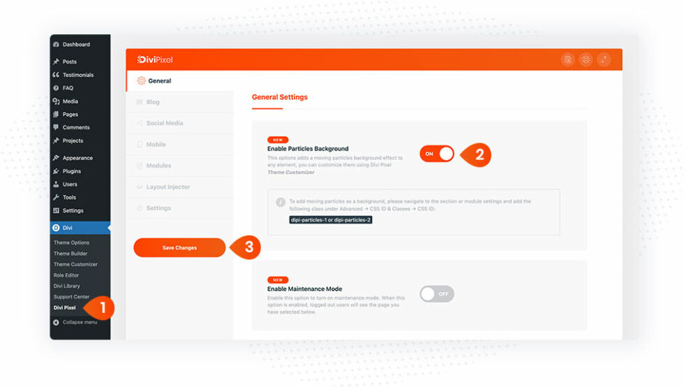 Add Particles Background to your Divi Site | Divi Pixel