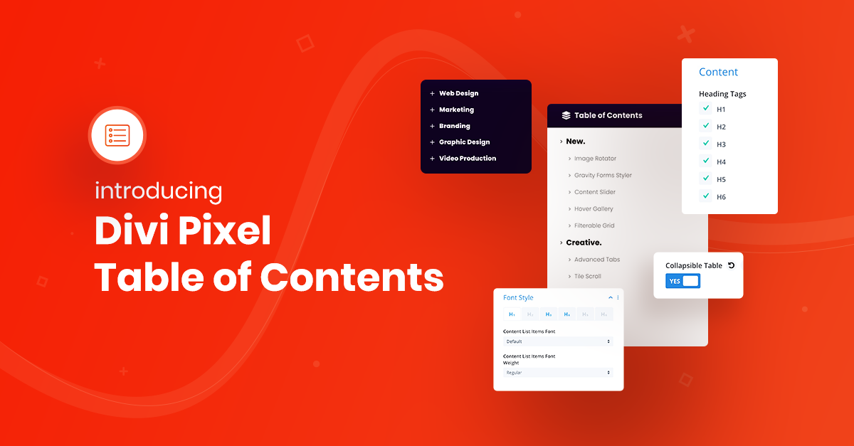 Table of Contents for Divi